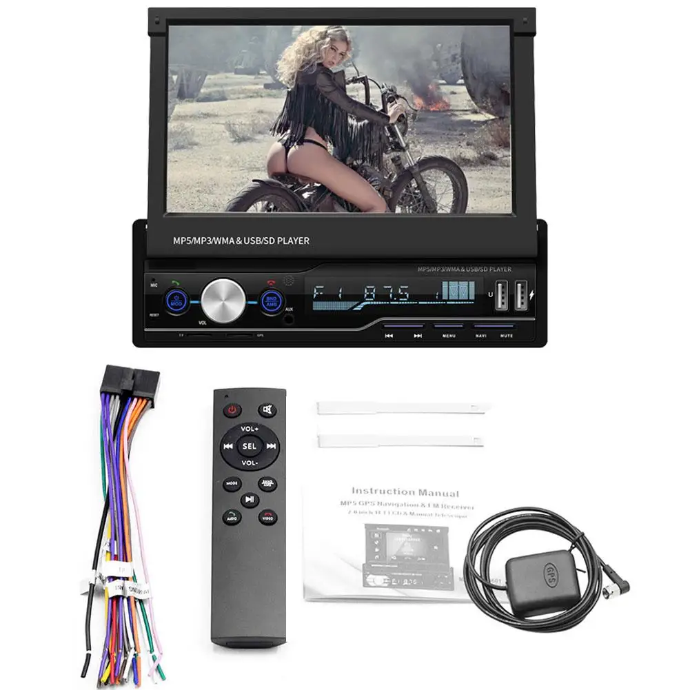" 1 DIN сенсорный экран автомобиля Черный MP5 плеер gps Sat NAV ...