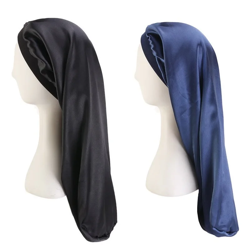 Elastic-Wide-Edge-Satin-bonnet-Long-Hair-Hat-Sleeping-Hats-Wrap-Night ...