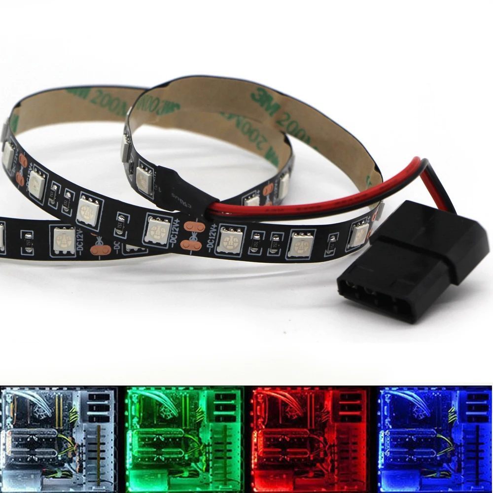 black-PCB-led-lights-for-pc-case-5050-SMD-Flexible-LED-Strip-Light-12V ...