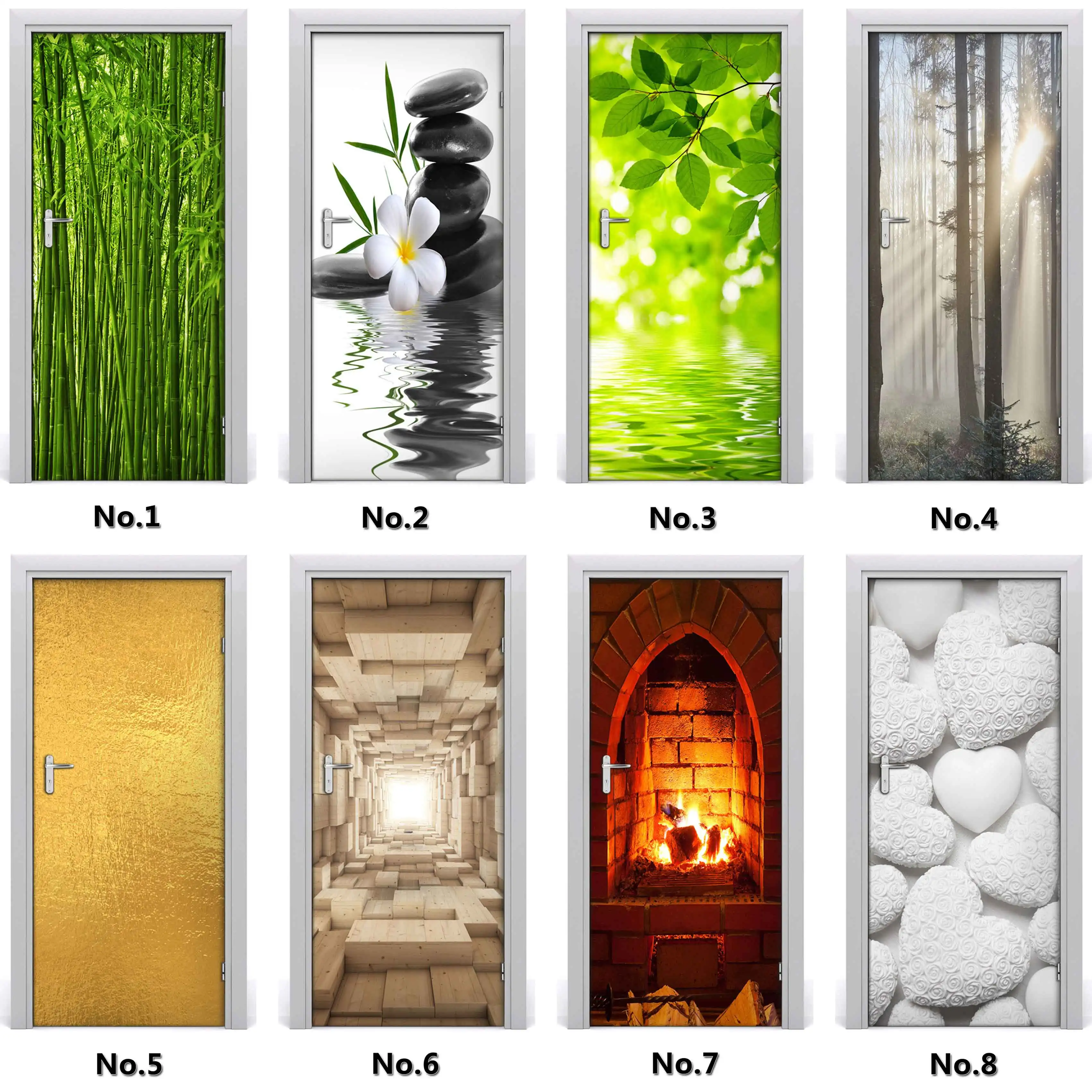 Custom Size Door Sticker Modernlandscape Wallpaper Stickers Protection ...
