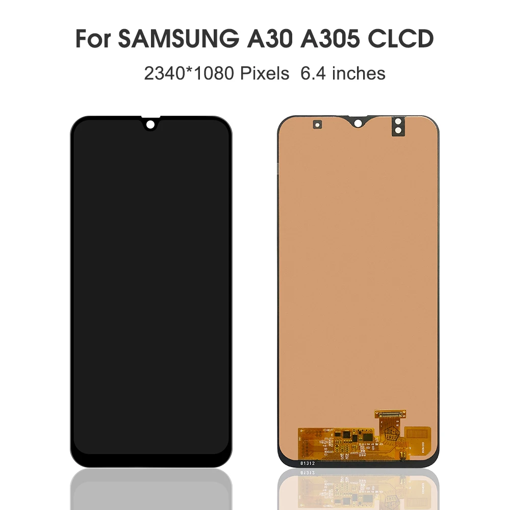 Протестировано качество AAA для SAMSUNG Galaxy A30 A305/DS A305F A305FD A305A ЖК-дисплей ...