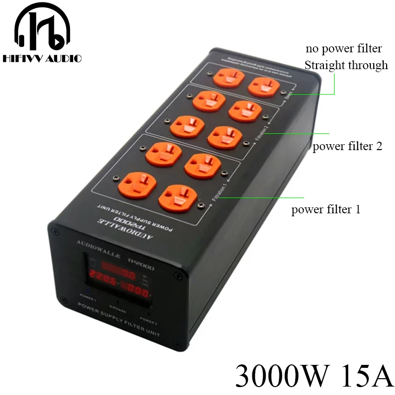 3000w 15a Audio Noise Ac Power Filter For Hifi Audio System Lp Us ...