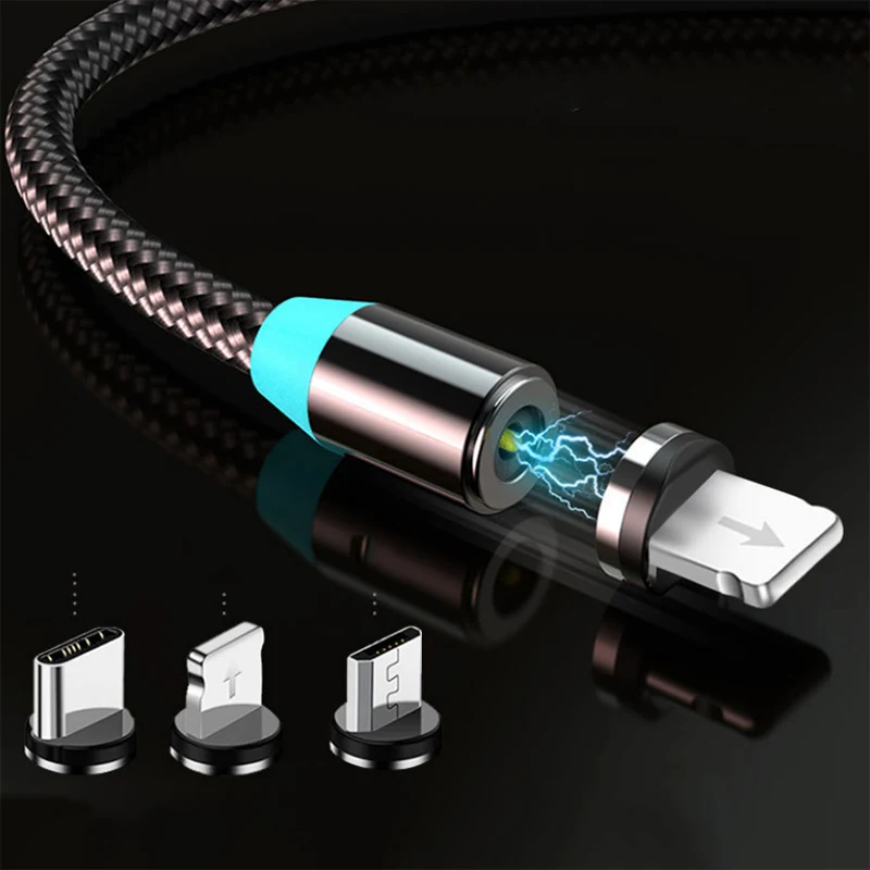 LED-Magnetic-USB-Cable-2-4A-Fast-Charging-Type-C-Cable-Magnet-Charger ...