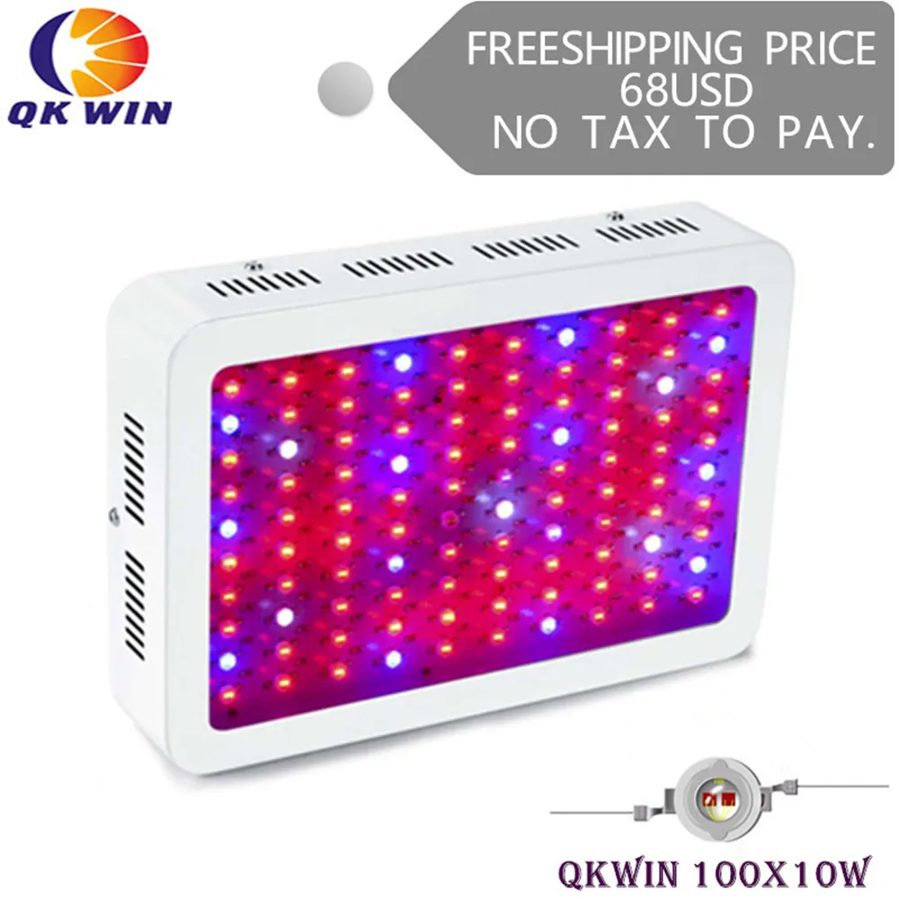 Luz de led qkwin 1000w para cultivo, luz de led com chip duplo de 10w e ...
