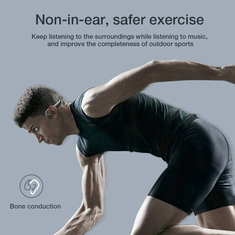 Sport Bone Conduction Bluetooth Headset Wireless with Microphone Touch ...