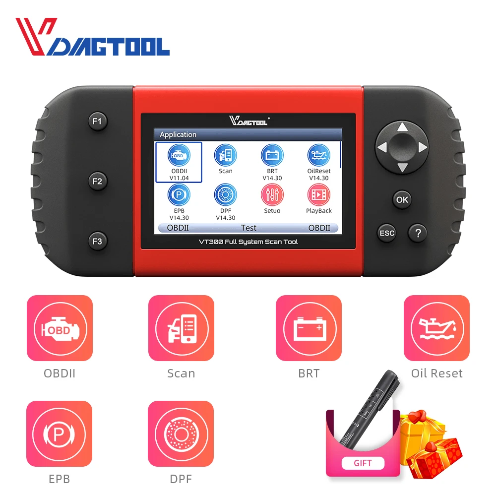 Auto Diagnostic Scanner EPB DPF DRP BRT OBDII OBD2 Full Systems Support ...