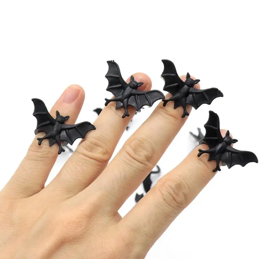 Halloween Bat Rings Plastic Party Favors Devil Costume Jewelry Creepy ...
