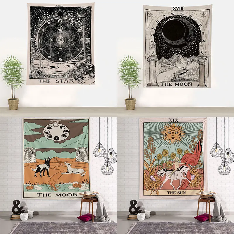 Гобелен Таро Настенное подвесное одеяло Настенный декор с установочной иглой коврик для йоги