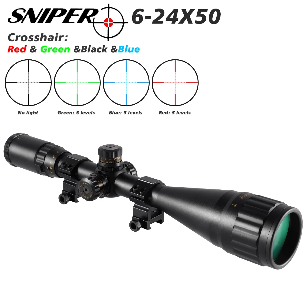 Scopes, Optics & Lasers Sporting Goods Hunting 6-24X50 AOEG Rifle Scope ...