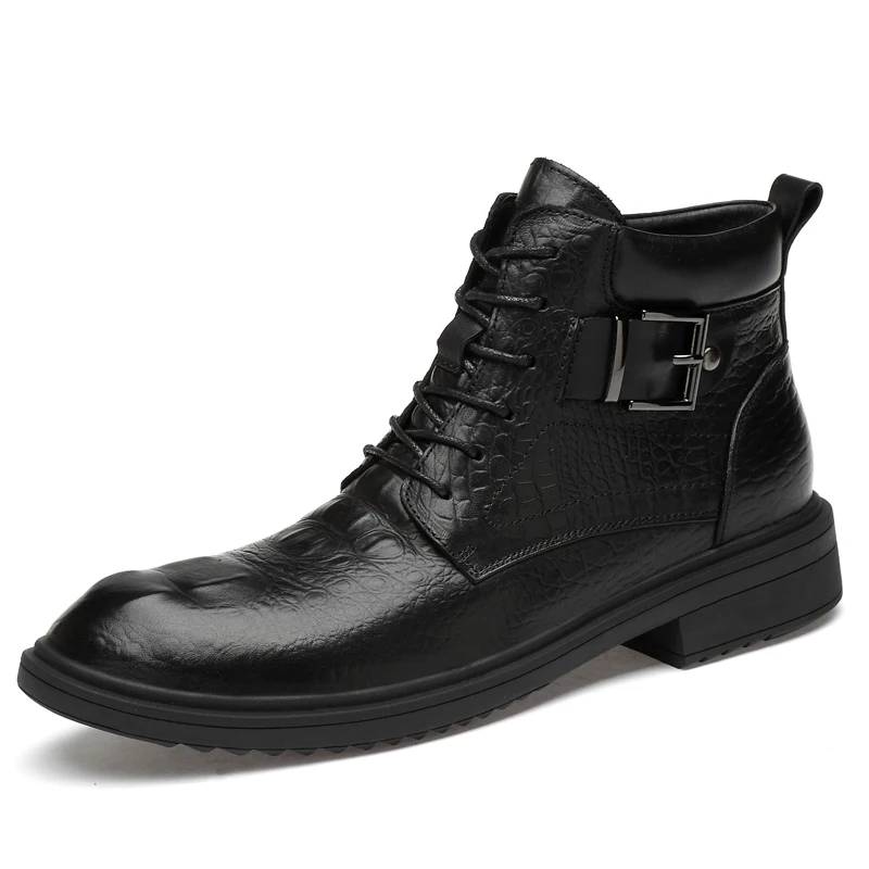 CLAXNEO Man Boots Design Alligator Leather Shoes Male Dress Boot ...