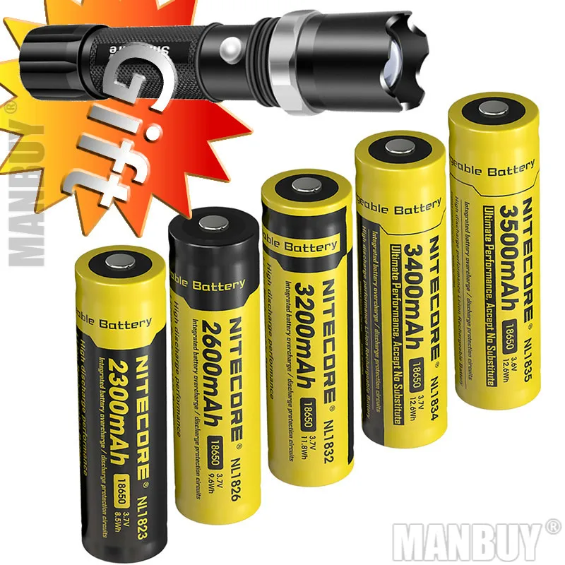 Wholesale Nitecore 18650 3.7v Li-ion Protected Rechargeable Battery ...