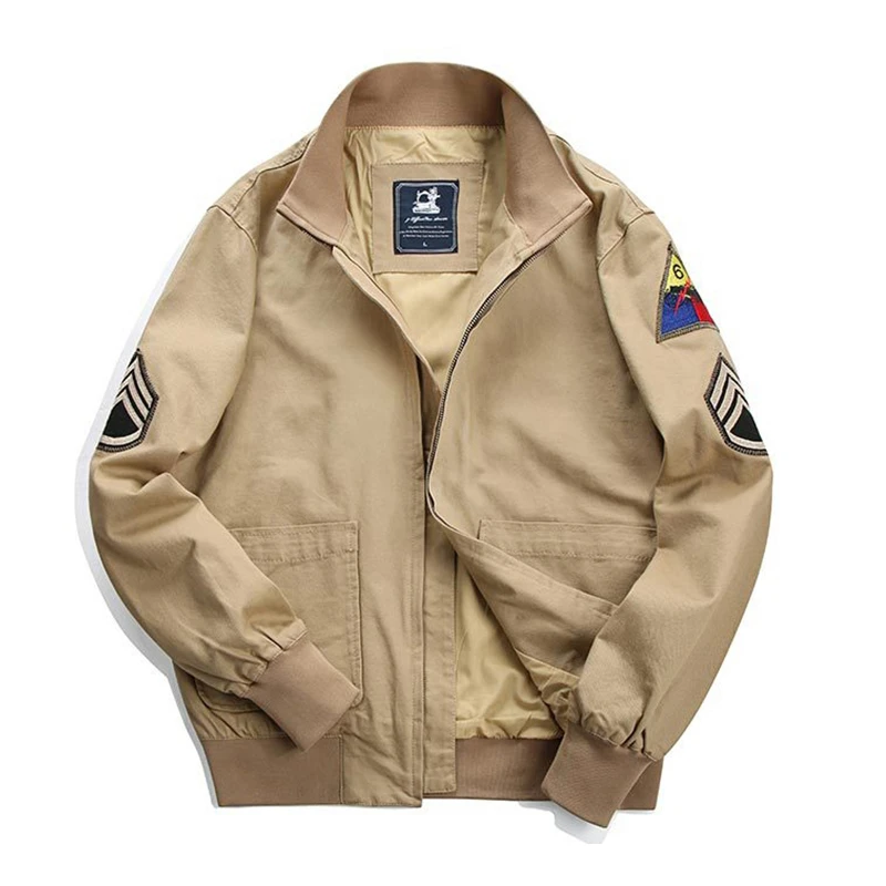 Fury Brad Pitt Ww2 Us Army Military Tanker Jackets Khaki Cotton Field ...