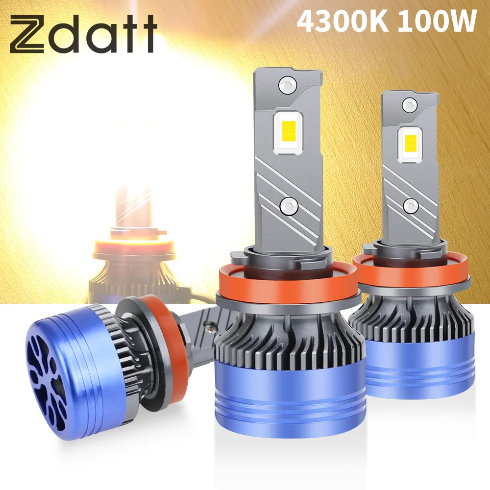 Zdatt-4300K-H1-H7-LED-H4-HB3-HB4-H8-H11-LED-Headlight-100W-Canbus ...
