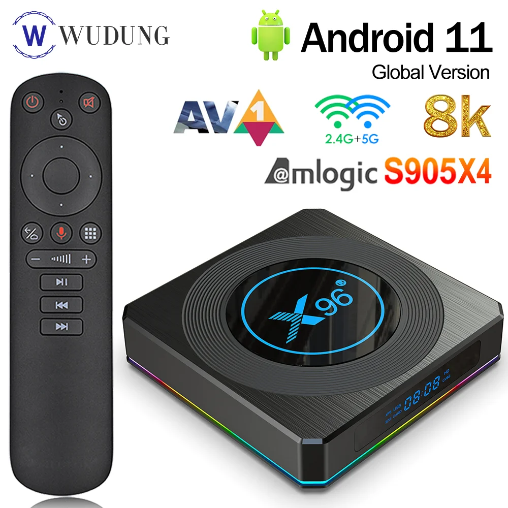 X96 X4 안드로이드 11.0 스마트 TV 박스 고성능 CPU Amlogic S905X4 2.4/5GHZ WIFI 8K UHD ...