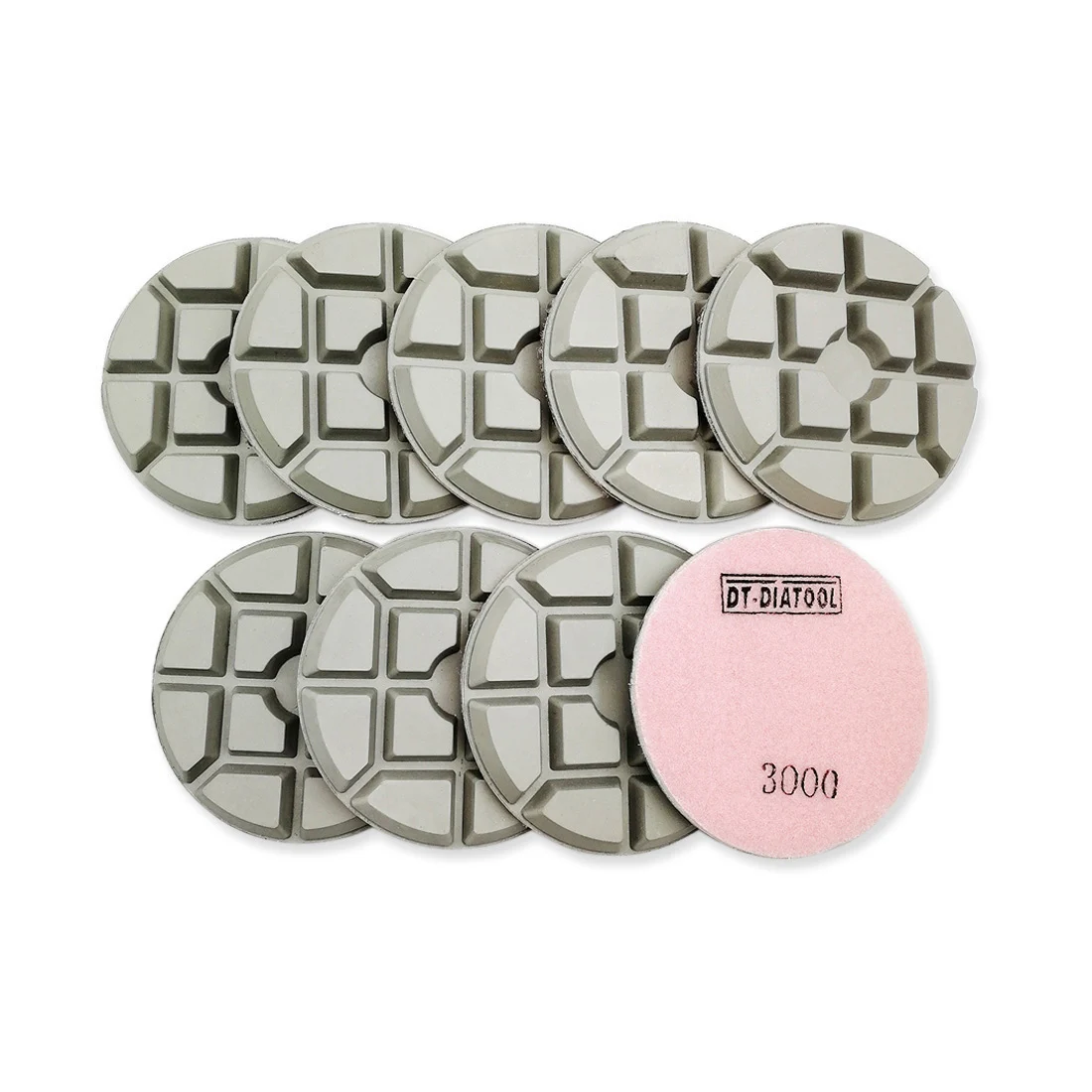 DT-DIATOOL-9pcs-Dia-100mm-4-Diamond-Polishing-Pads-Resin-Bond-Concrete ...