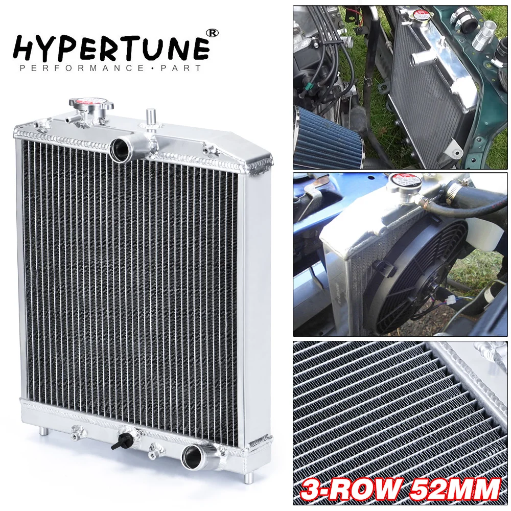 Hypertune 52MM Full Aluminum Radiator 3 Row For HONDA CIVIC B18C/B16A ...
