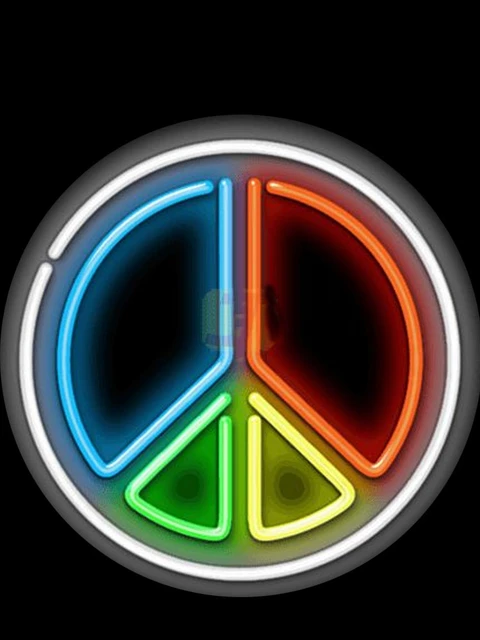 Neon Colored Peace Signs Backgrounds