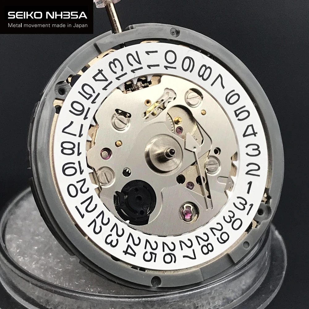 Japan Seiko Nh35a Premium Mechanical Movement Nh35 White Datewheel 24 ...