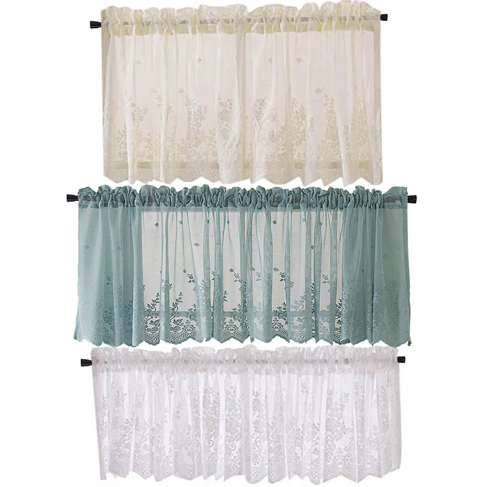 Moderne Spitze Jacquard Fenster Vorhang Volant Spitze Saum Kaffee ...
