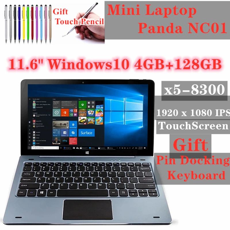 11.6 Polegada tablet pc nc01 windows 10 4gb ram 128gb rom com pino ...