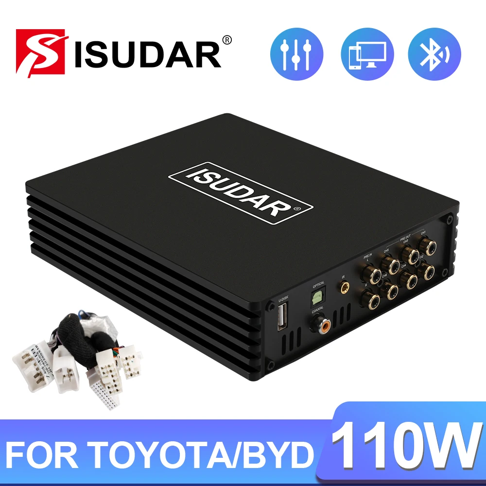 ISUDAR Car DSP Amplifier With factory Cable for Toyota/Corolla/Prius ...