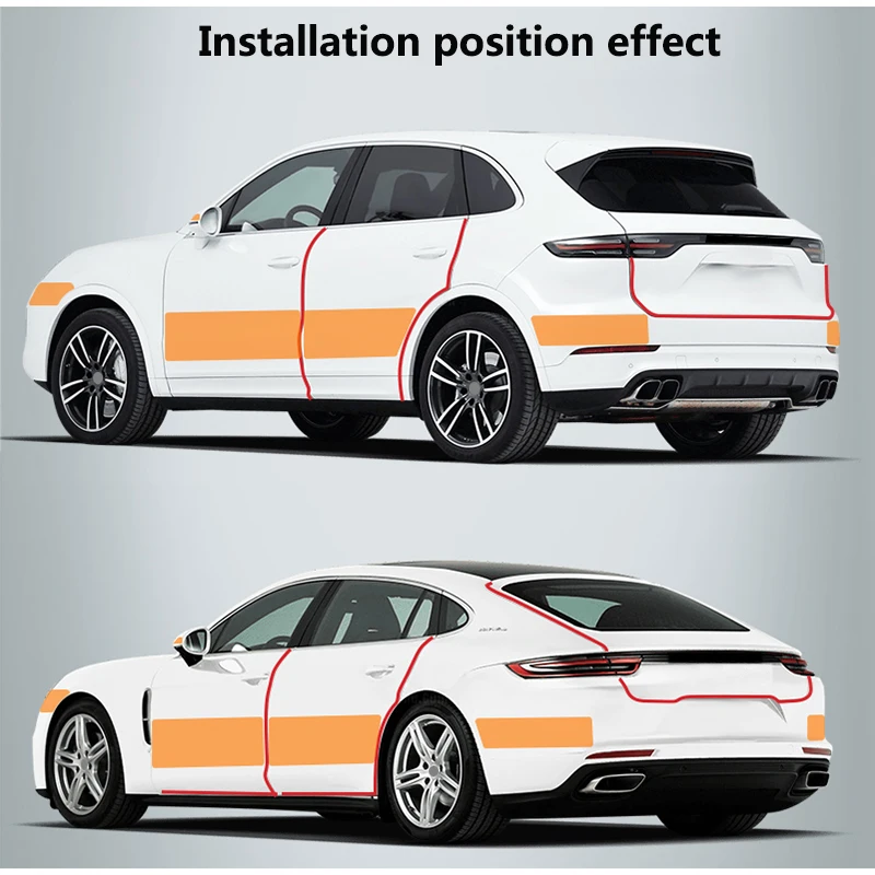 10CM Carbon fiber Car Stickers Bumper Protector Strip Auto Door Anti ...