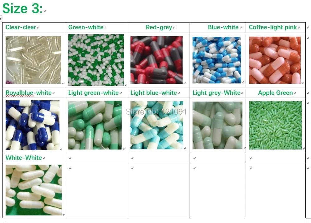 3# 5000pcs!All kinds of Colored empty capsules size 3,empty capsules ...