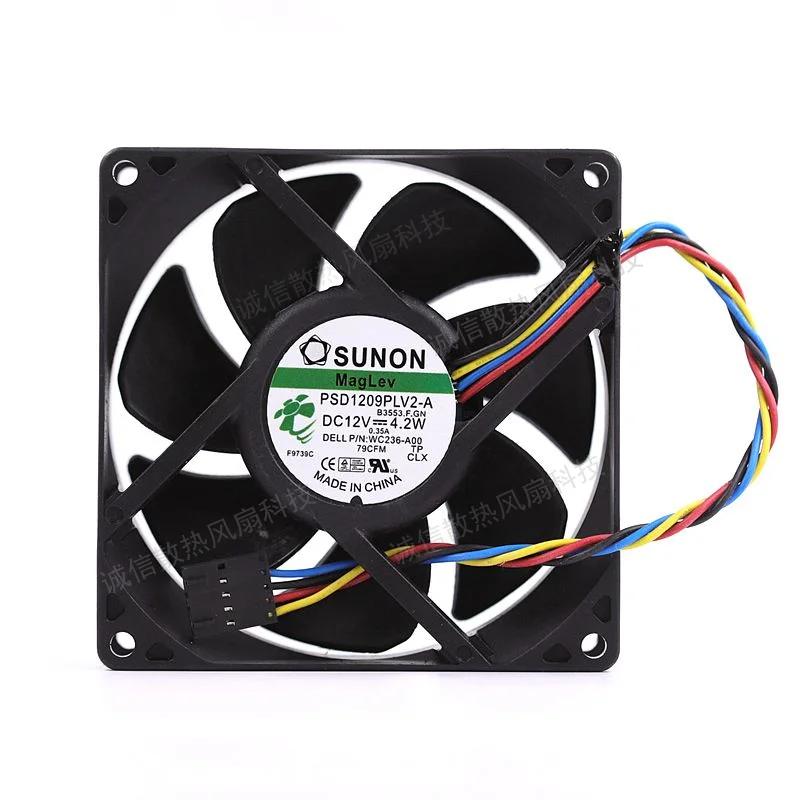original PSD1209PLV2-A 12V 4.2W 9032 9CM 4-wire PWM chassis cooling fan ...