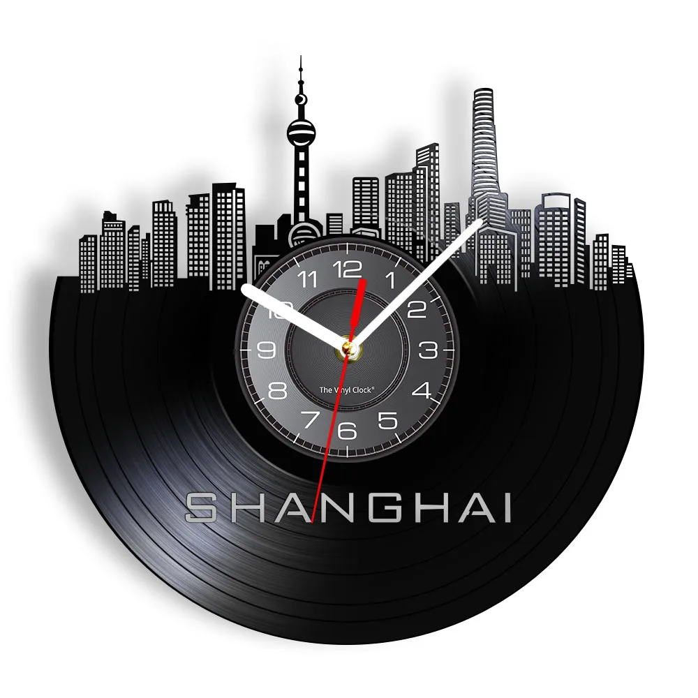 Skyline Shanghai China | Orient Home Wall Clock | Wall Clock Shanghai ...