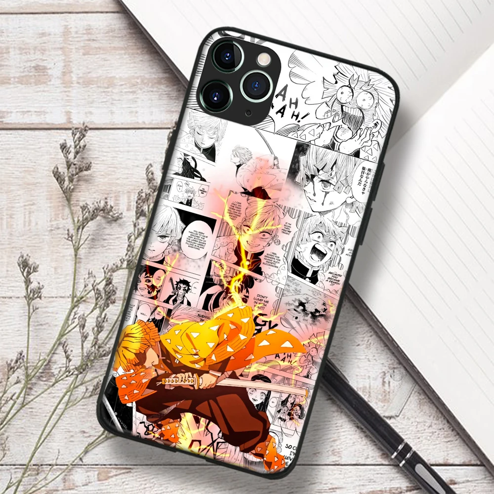 Zenitsu Kimetsu no Yaiba anime Phone Case for iPhone 11 12 Mini Pro XS ...