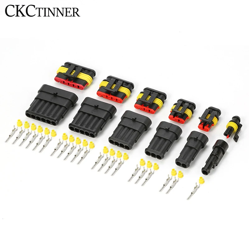 5pcs Automobile Waterproof Connector wire Connector Male and Female to ...