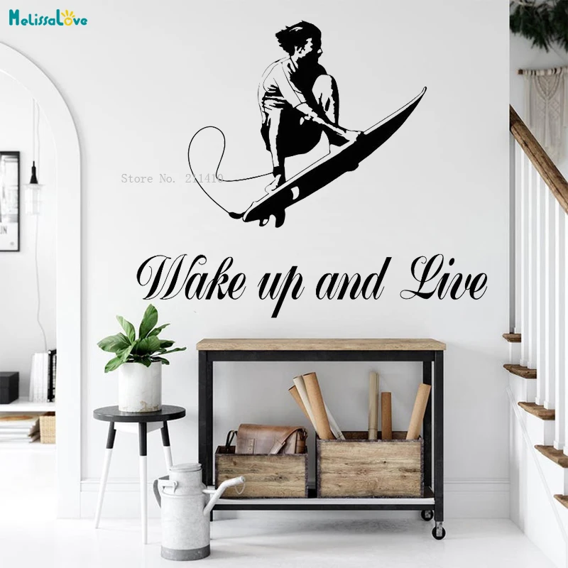 Wake-Up-And-Live-Surfing-Surfer-Board-Wave-Ocean-Extreme-Wall-Sticker ...