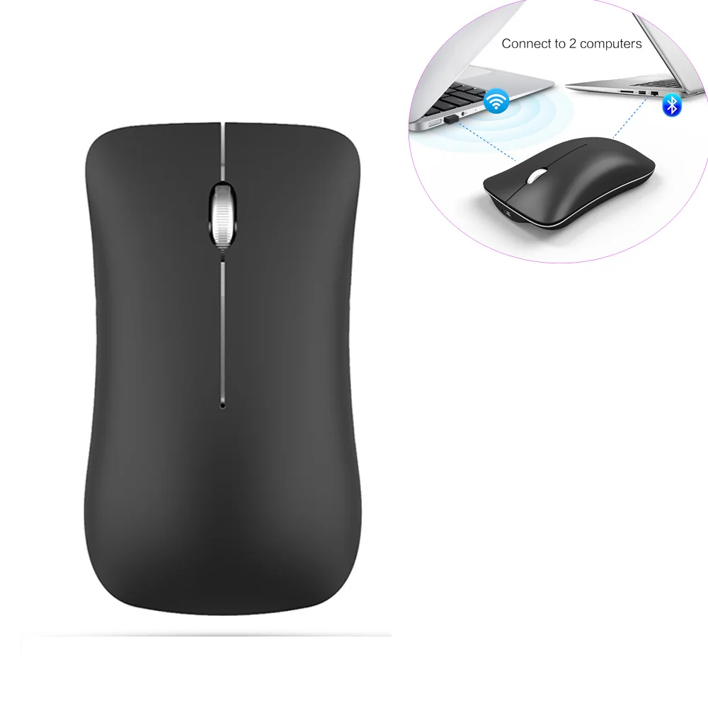 Sem fio bluetooth mouse design ergonômico fino recarregável computador ...