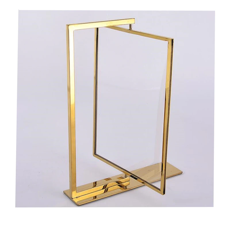 360 degree Rotation A4 Double sided poster rack stainess steel cafe ...