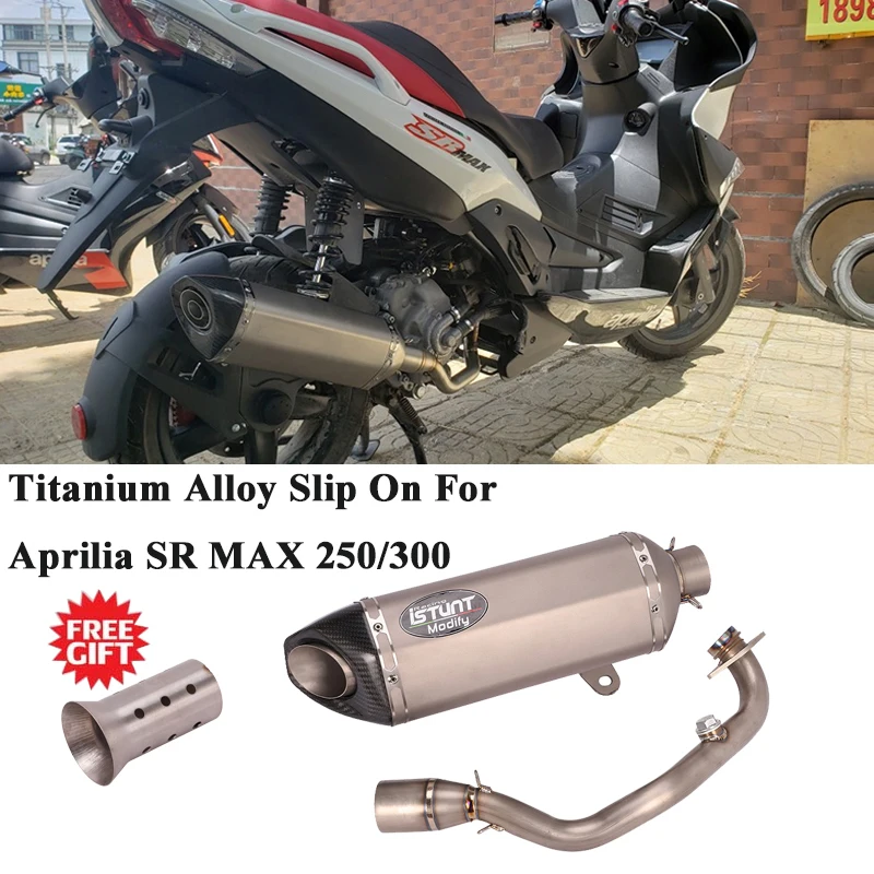 티타늄 합금 전체 오토바이 배기 시스템 이스케이프 Aprilia Sr Max 300 250 수정 프론트 링크 파이프 탄소 머플러 Db 킬러배기 And 배기 시스템