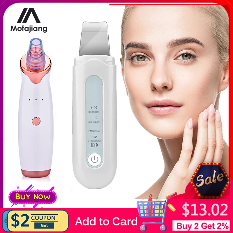 Ultrasonic Skin Scrubber Face Vibrator Massage Ultrasound Ion Deep ...