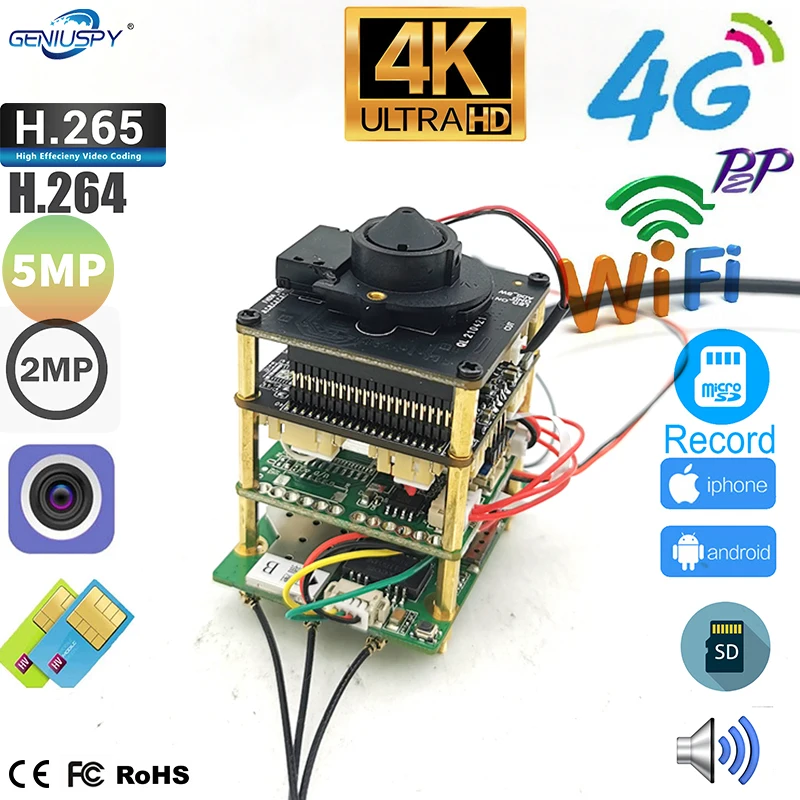 1/2.8" 8.0MP Sony IMX415 Sensor Mini WIFI 3G 4K 4G Camera Network ...