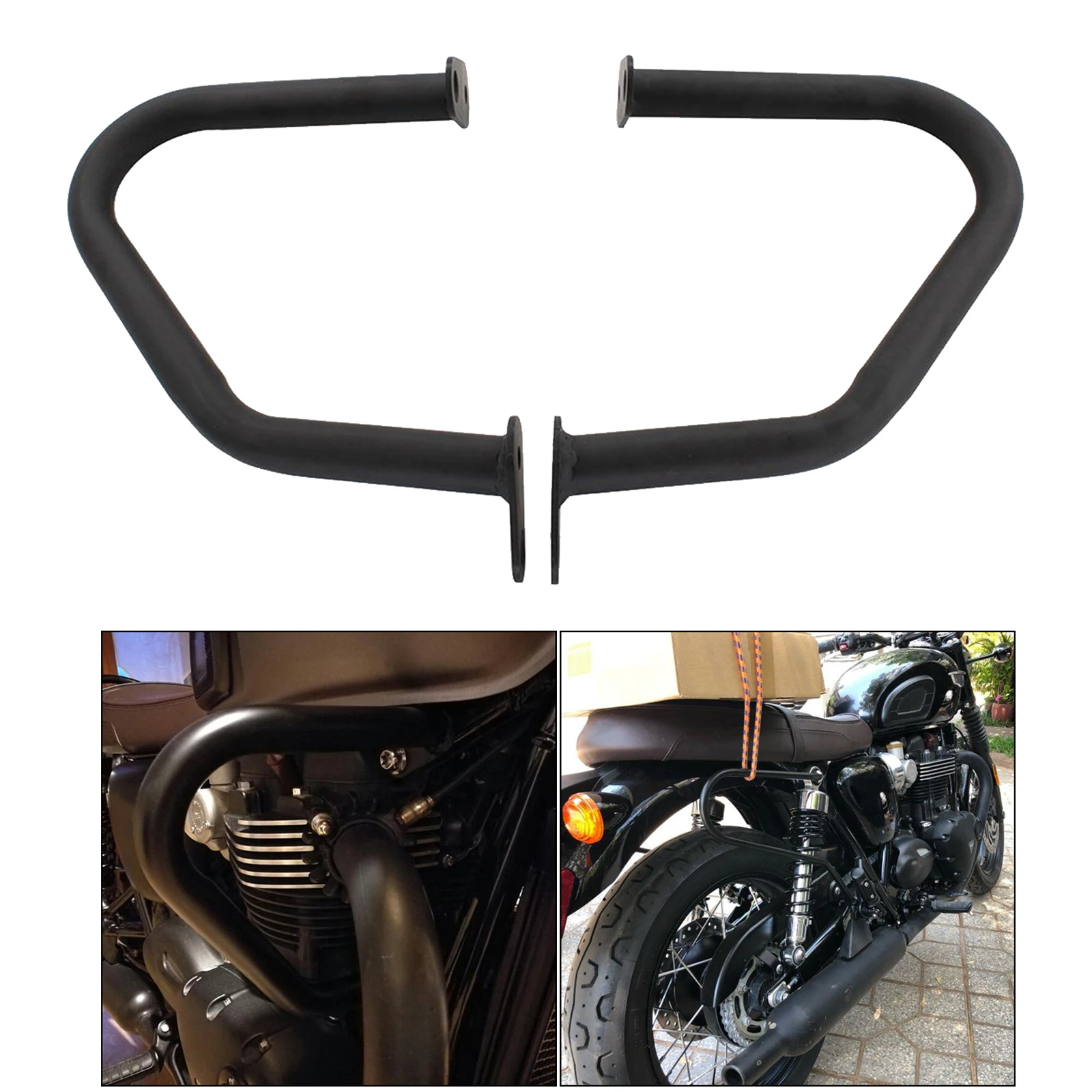 2x-Black-Motorcycle-Engine-Guard-Protector-Crash-Bars-Replacement-For ...