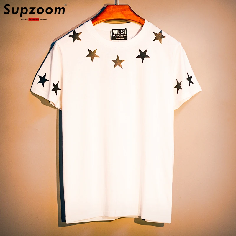 Supoom-T-shirt-imprim-pentagramme-pour-hommes-col-rond-coton-tendance ...