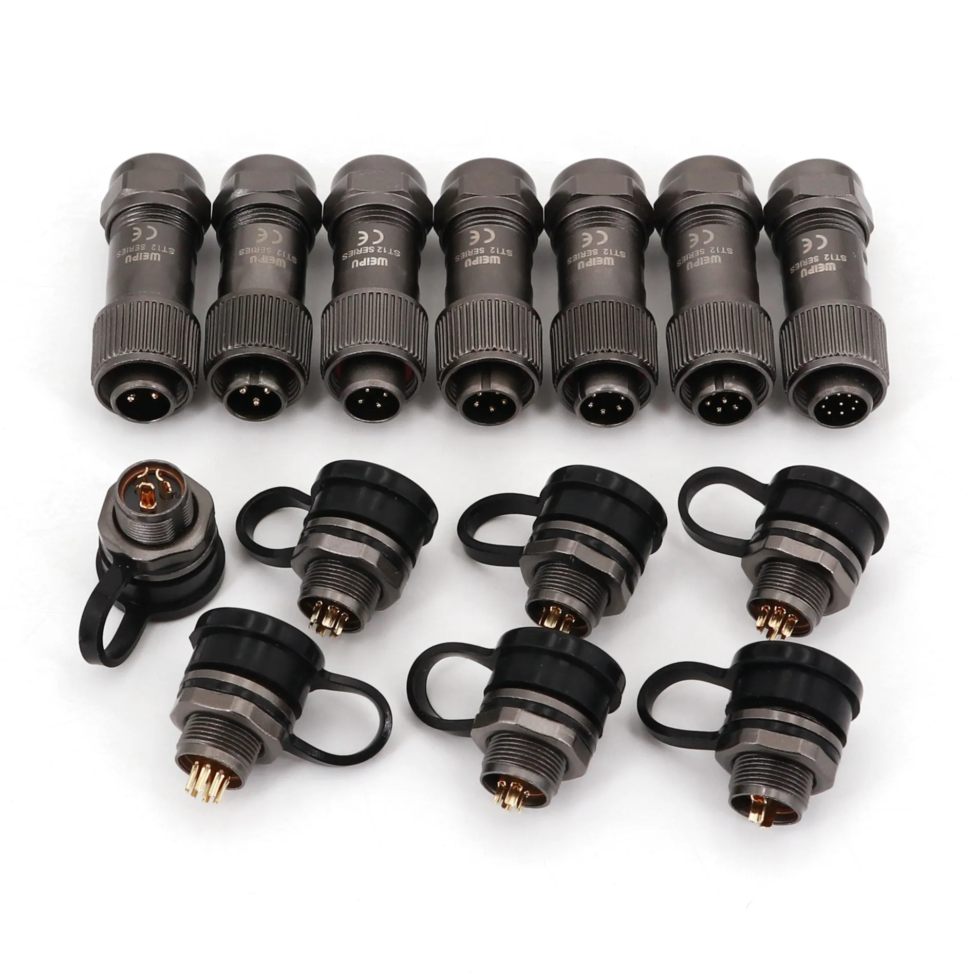 ST12-Waterproof-IP67-Metal-Panel-Chassis-Mount-Circular-Aviation-Plug ...