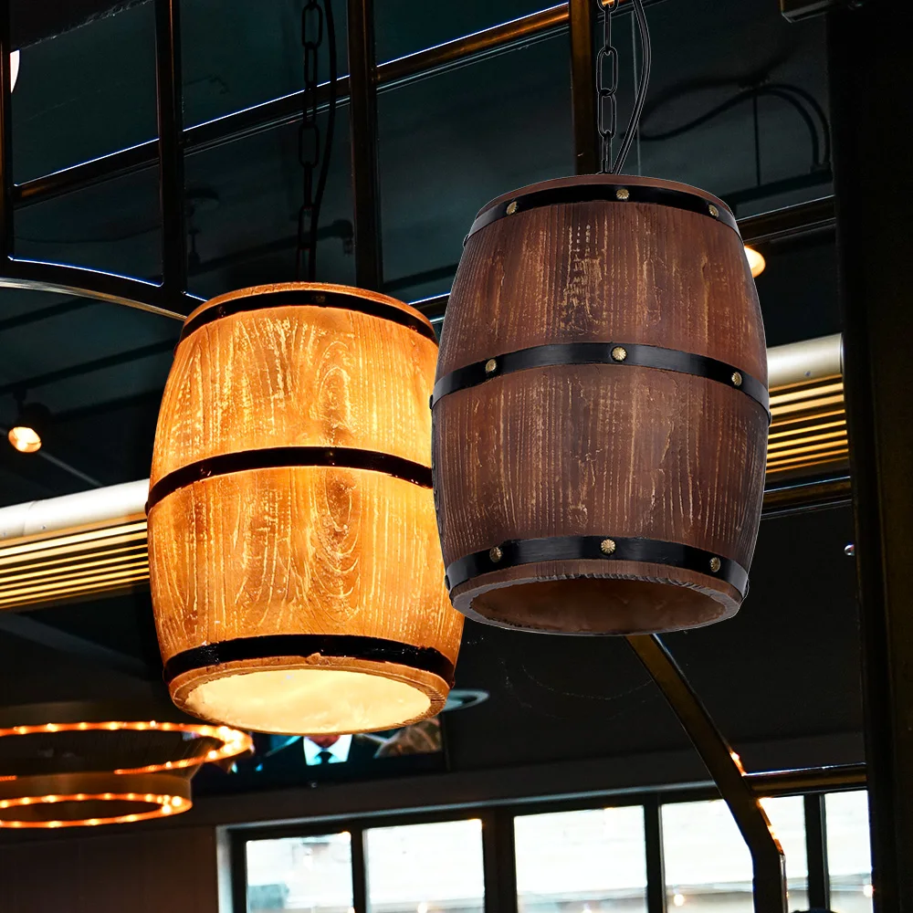 Retro-loft-Restaurant-E27-E26-LED-Wine-Barrel-Pendant-Lamp-Bar-Coffee ...