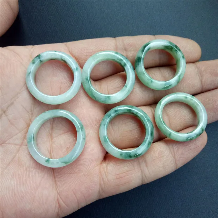 Anillos de jade verde esmeralda para hombre y mujer, Jadeíta tallada a ...