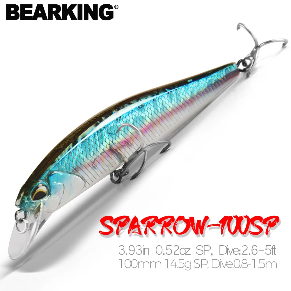 Bearking 1pcs Minnow Fishing Lure Laser Hard Artificial Bait 3d Eyes 10cm 14.5g Fishing Wobblers ...