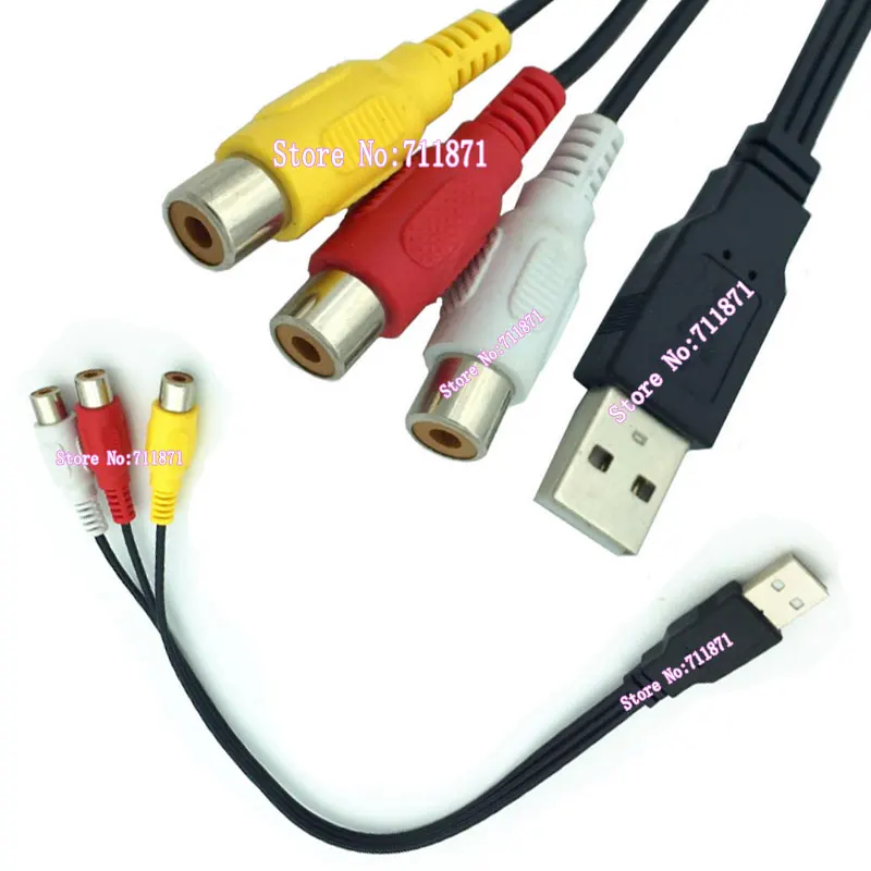Usb RCA 오디오 비디오 케이블 라인 USB2.0 Male to 3 RCA Female 비디오 오디오 라인 케이블 셋톱 박스 DVD USB RCA 오디오 비디오 ...