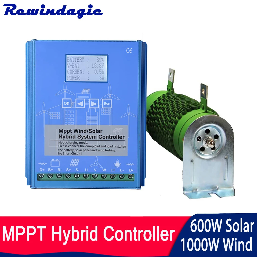 1600W Wind Solar Hybrid System MPPT Laderegler Mit Dump Last 1000w Windkraftanlage 600W ...