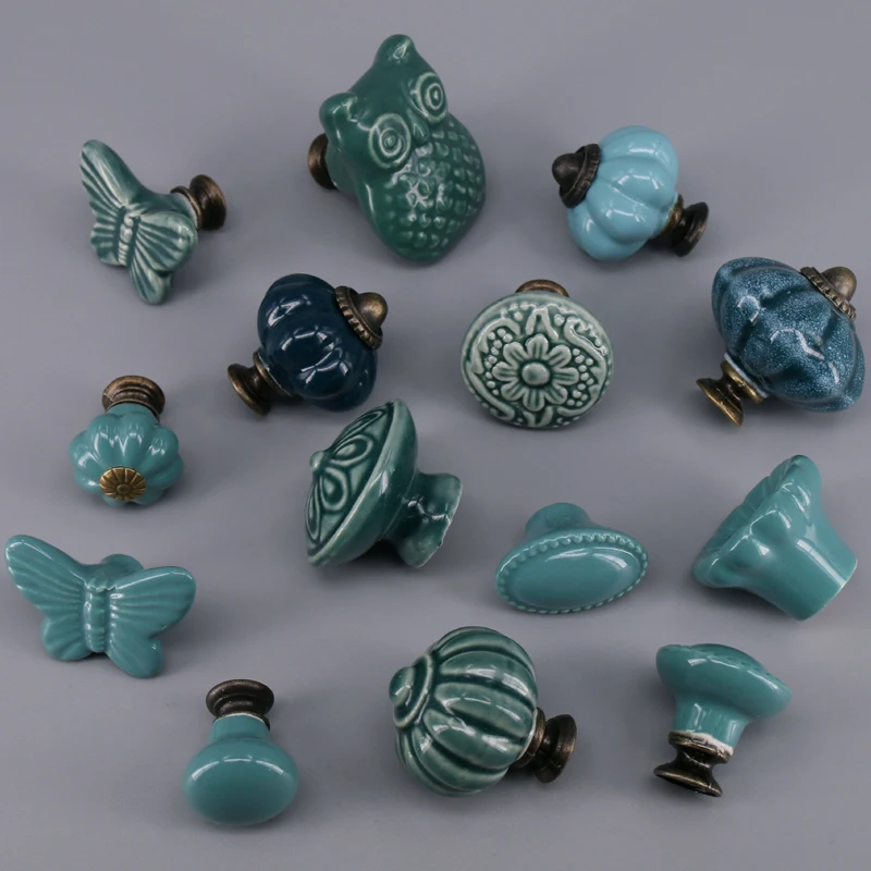 1PCS New vintage Ceramic Cabinet Knobs Kitchen Door Drawer porcelain ...