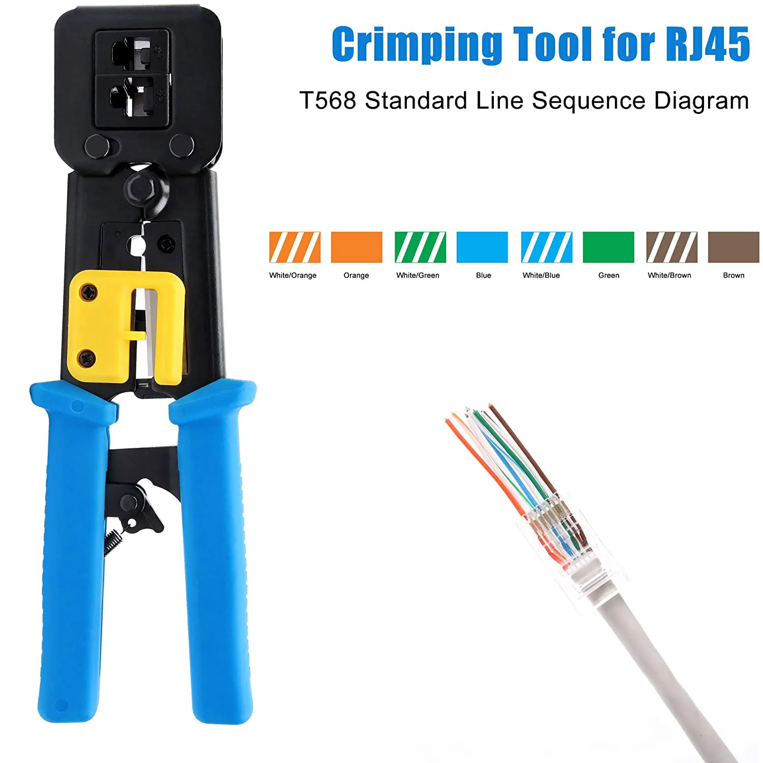 Pince outil,outil de sertissage de passage RJ45 pour connecteurs 6P-8P Cat5 Cat5e Cat6, outil de ...