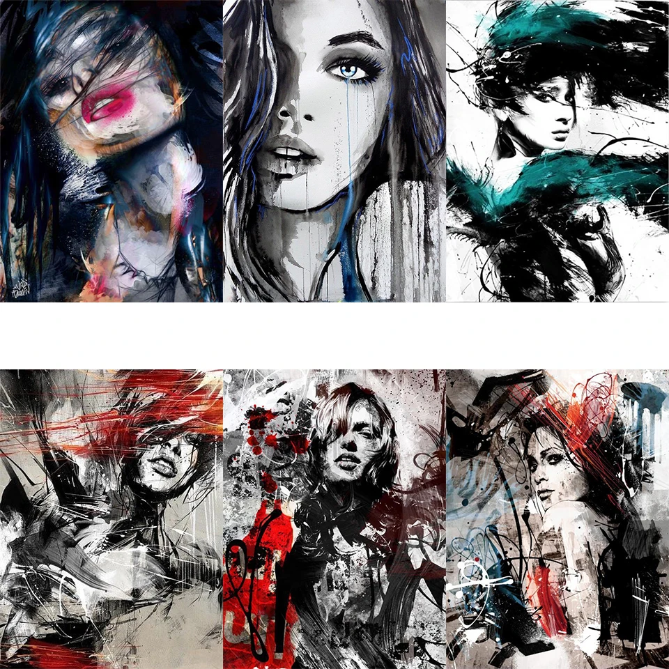 tapb Abstract Woman Girl Portrait Pictures DIY Painting By Numbers ...