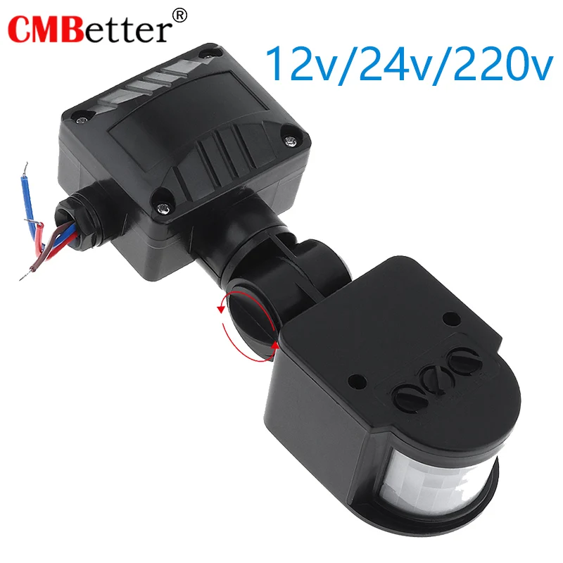 Newest AC 220v DC12V 24V 180 Degree Outdoor IP44 Security PIR Infrared ...