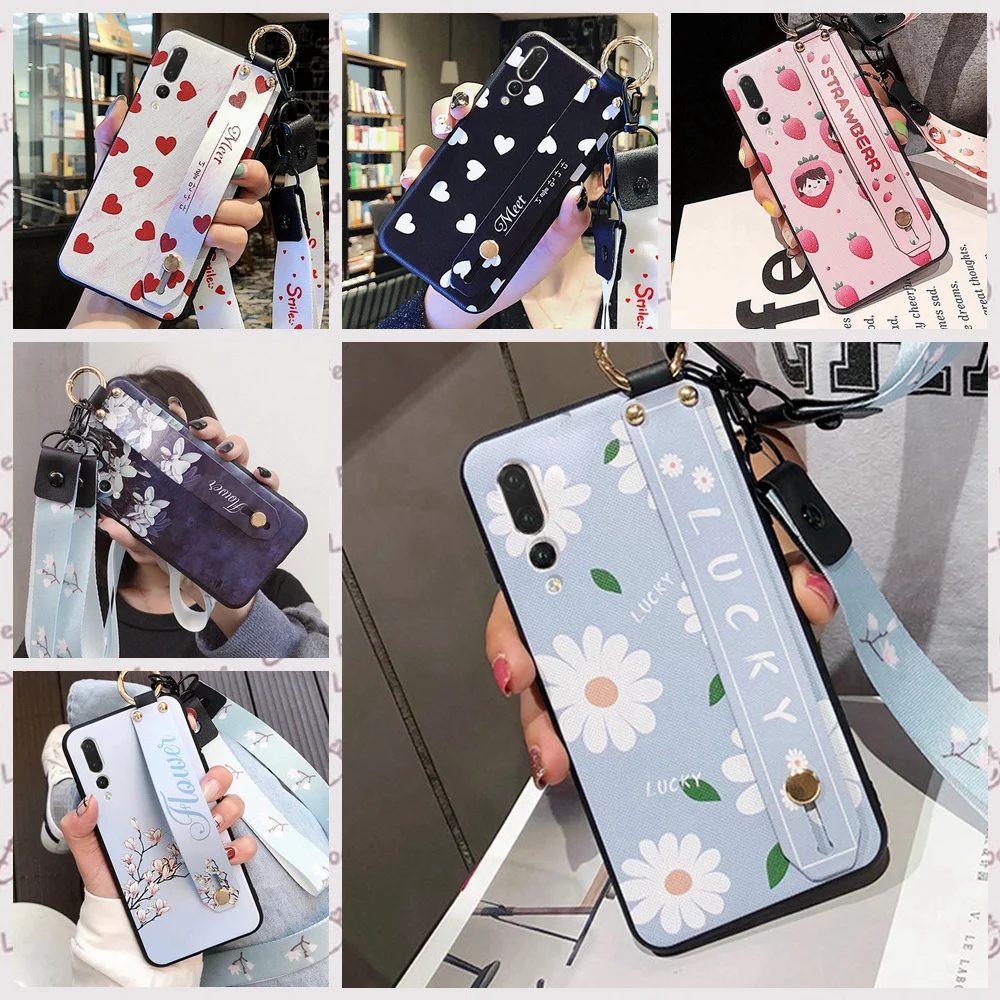 Шеи ремешок для запястья чехол для huawei Коврики 20 P30 Pro P20 Lite Honor 10 9 Lite V20 8X 9X ...